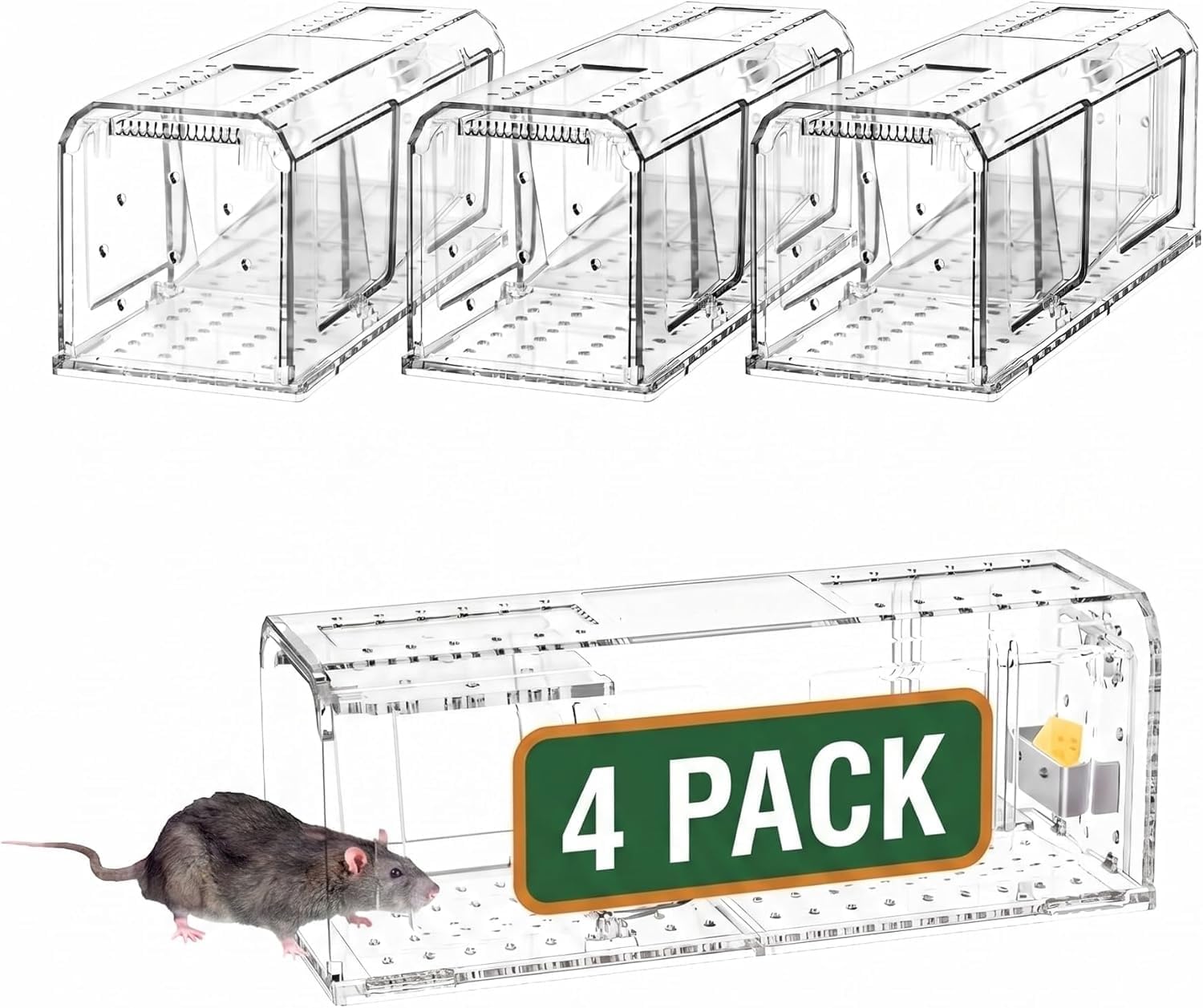 Amazon.com : AOVSTOXIC Humane Mouse Traps for Home - Reusable No-Touch ...
