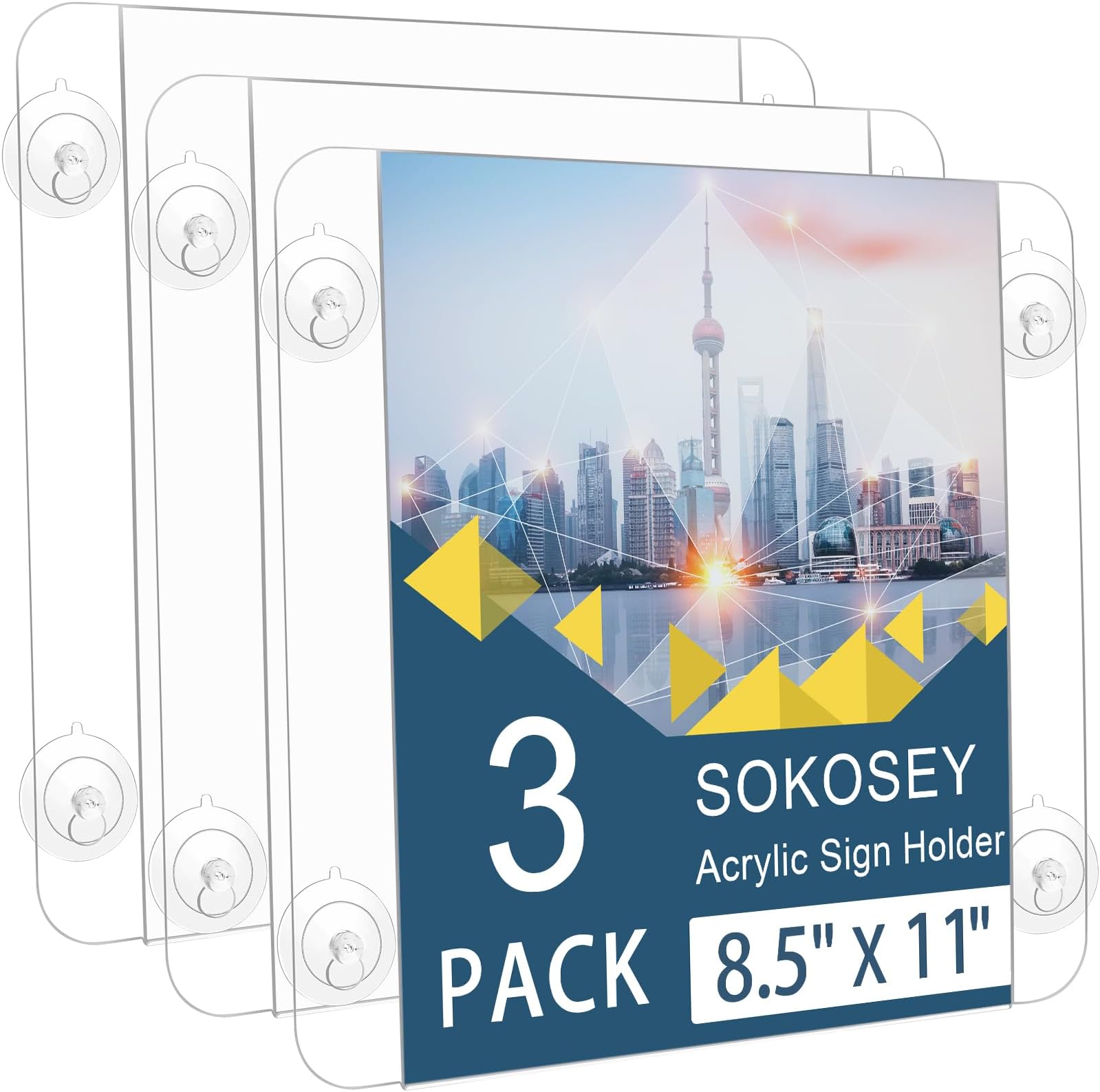 Amazon.com : HIIMIEI Acrylic Window Sign Holder with Suction Cup 8.5 X ...