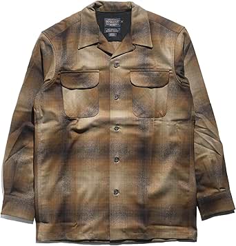 Amazon.co.jp: [PENDLETON] [ペンドルトン] 長袖 ウールシャツ クラッシックボードシャツ オリーブ/ブラウンオンブレ M : ファッション