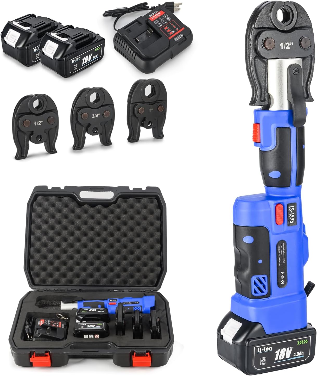 MMNZE Pro Press Tool Kit, Electric Rechargeable Copper Stainless Steel ...