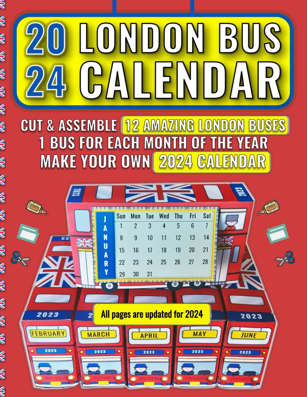London Bus 2024 Calendar: DIY Calendar 2024 with 12 amazing London ...