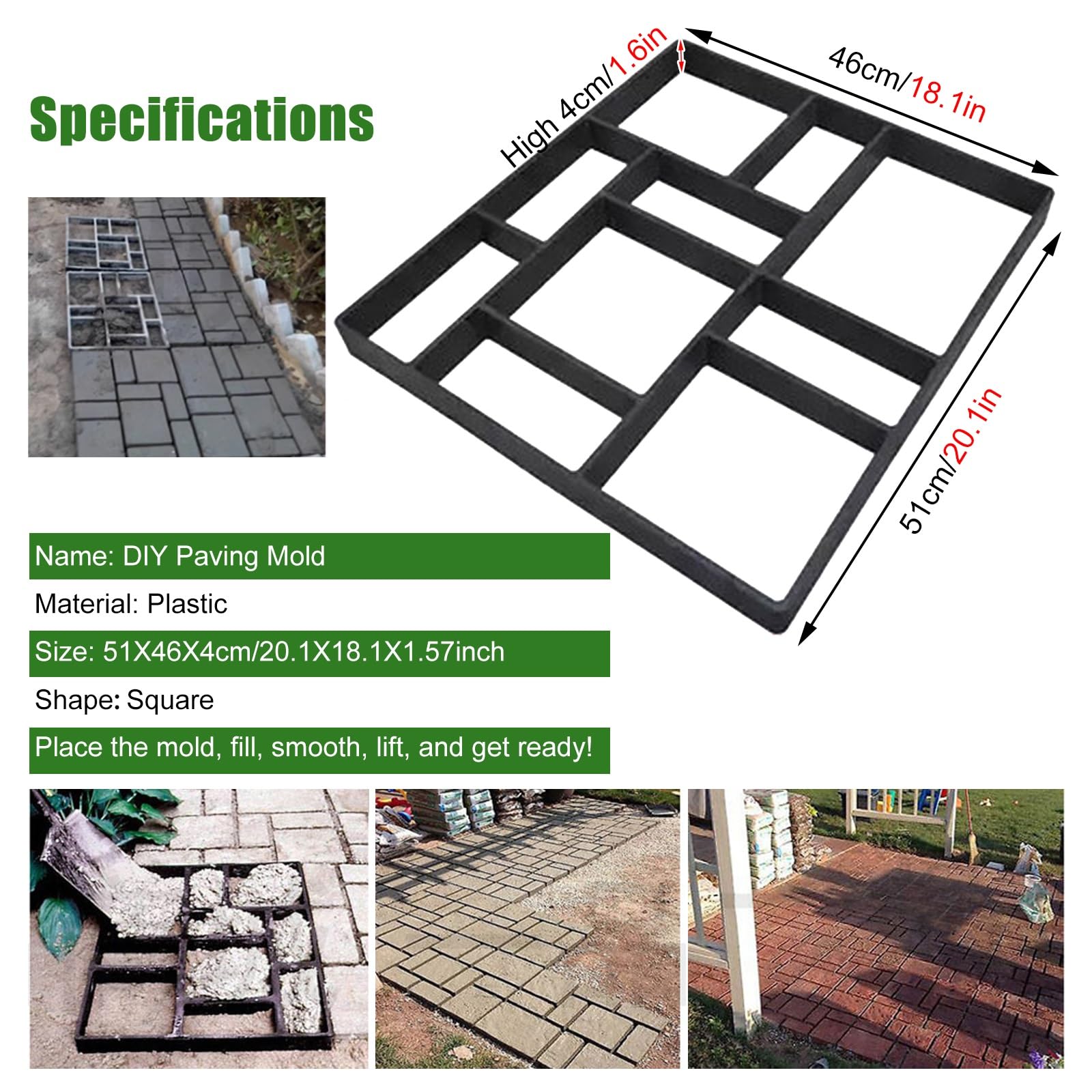 Garden Stepping Stones Outdoor DIY Garden Path Maker Mold - Concrete ...