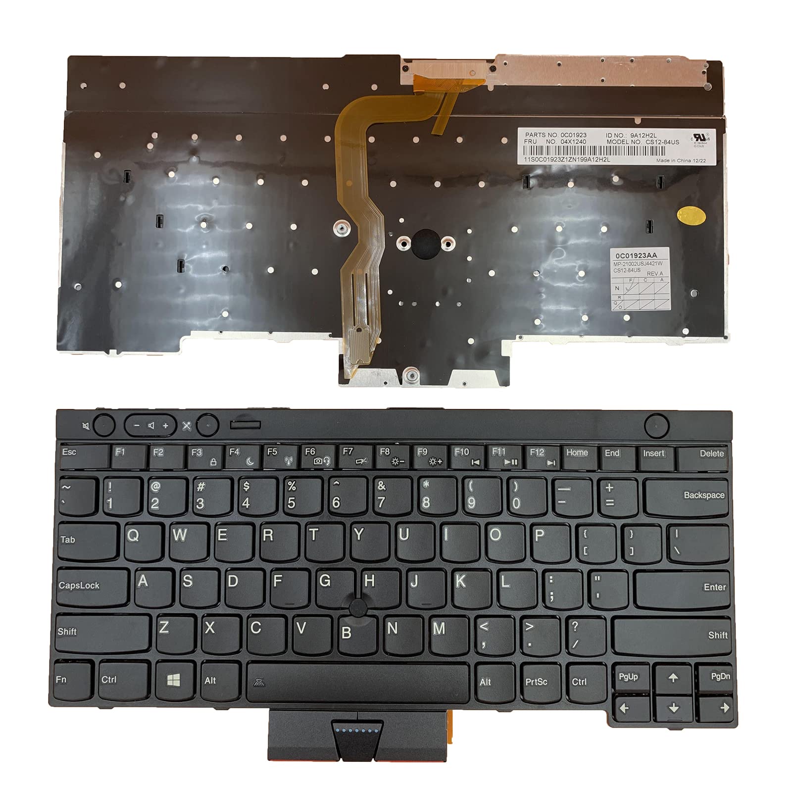 Amazon.com: Laptop Replacement US Layout Without Pointer Keyboard for ...