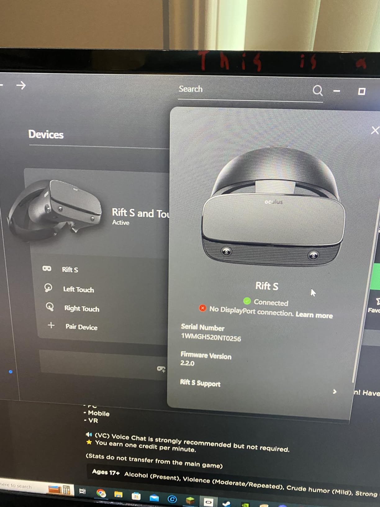 GFTVRCE New Replacement VR Cable for Oculus Rift S - 16FT/5m Link Cord ...