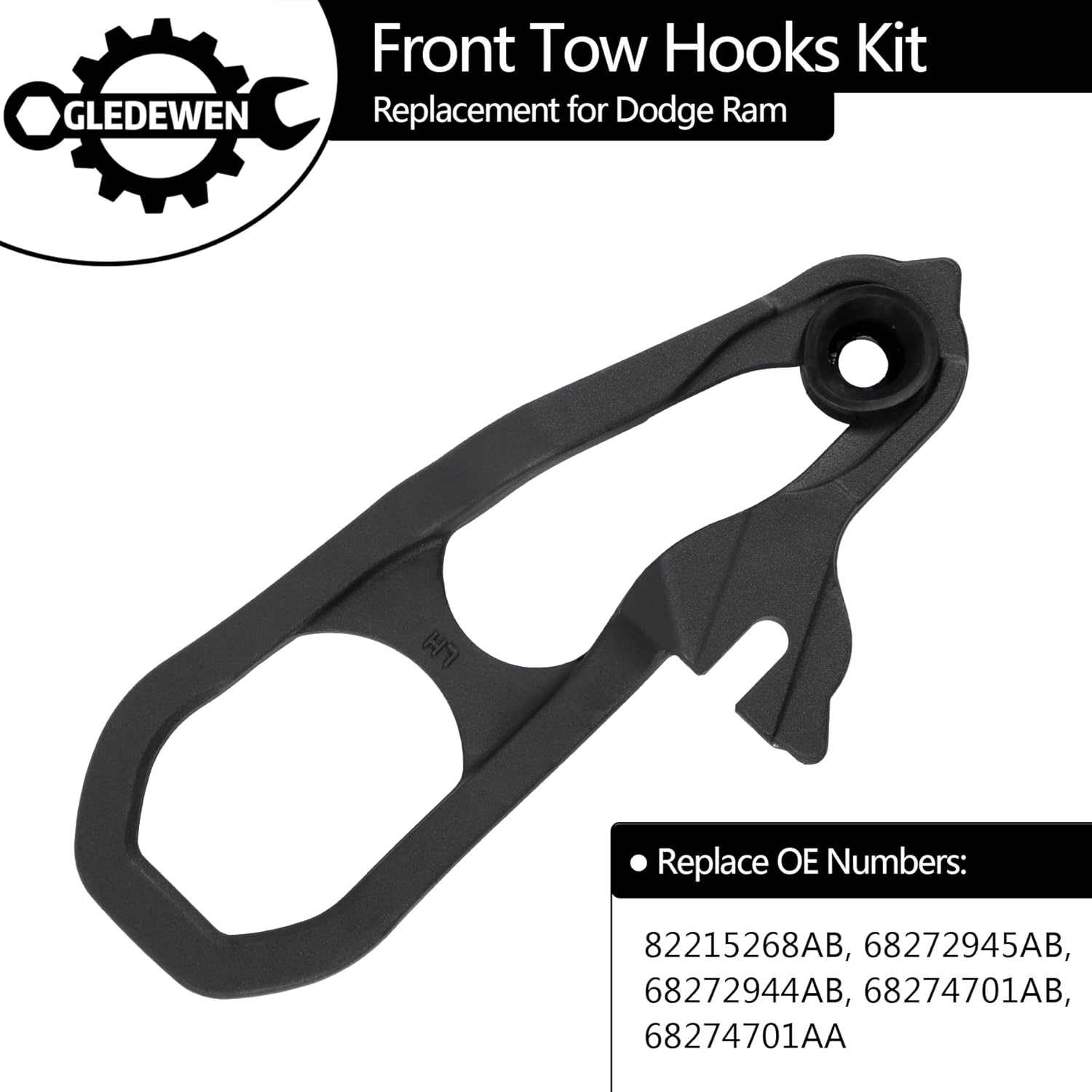 Buy Gledewen Front Tow Hooks Kit(Black), with Bumper Bezel, Left Driver ...