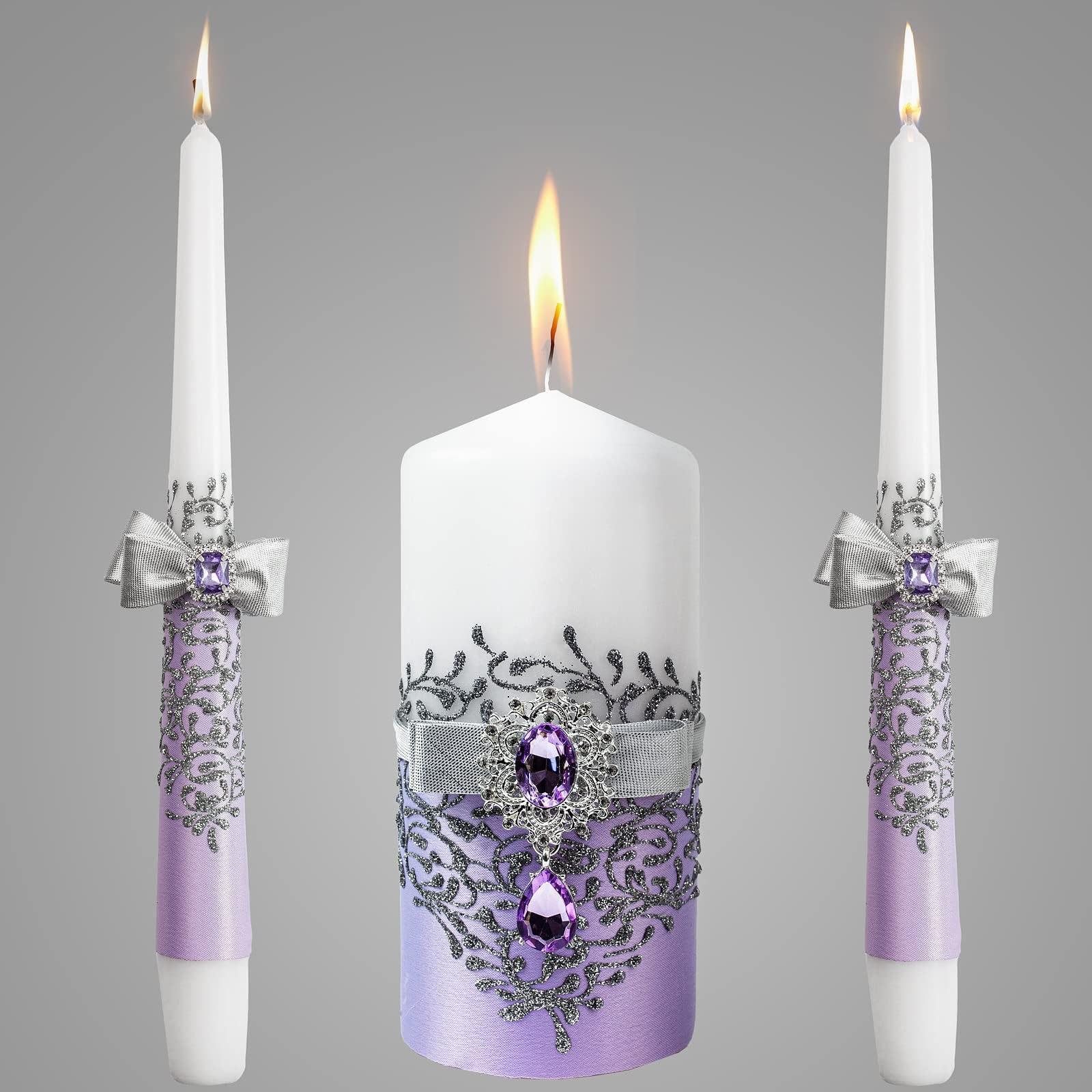 Amazon.com: Unity Candles for Ceremony - 3 Pcs 6" Pillar & 2 10" Tapers ...
