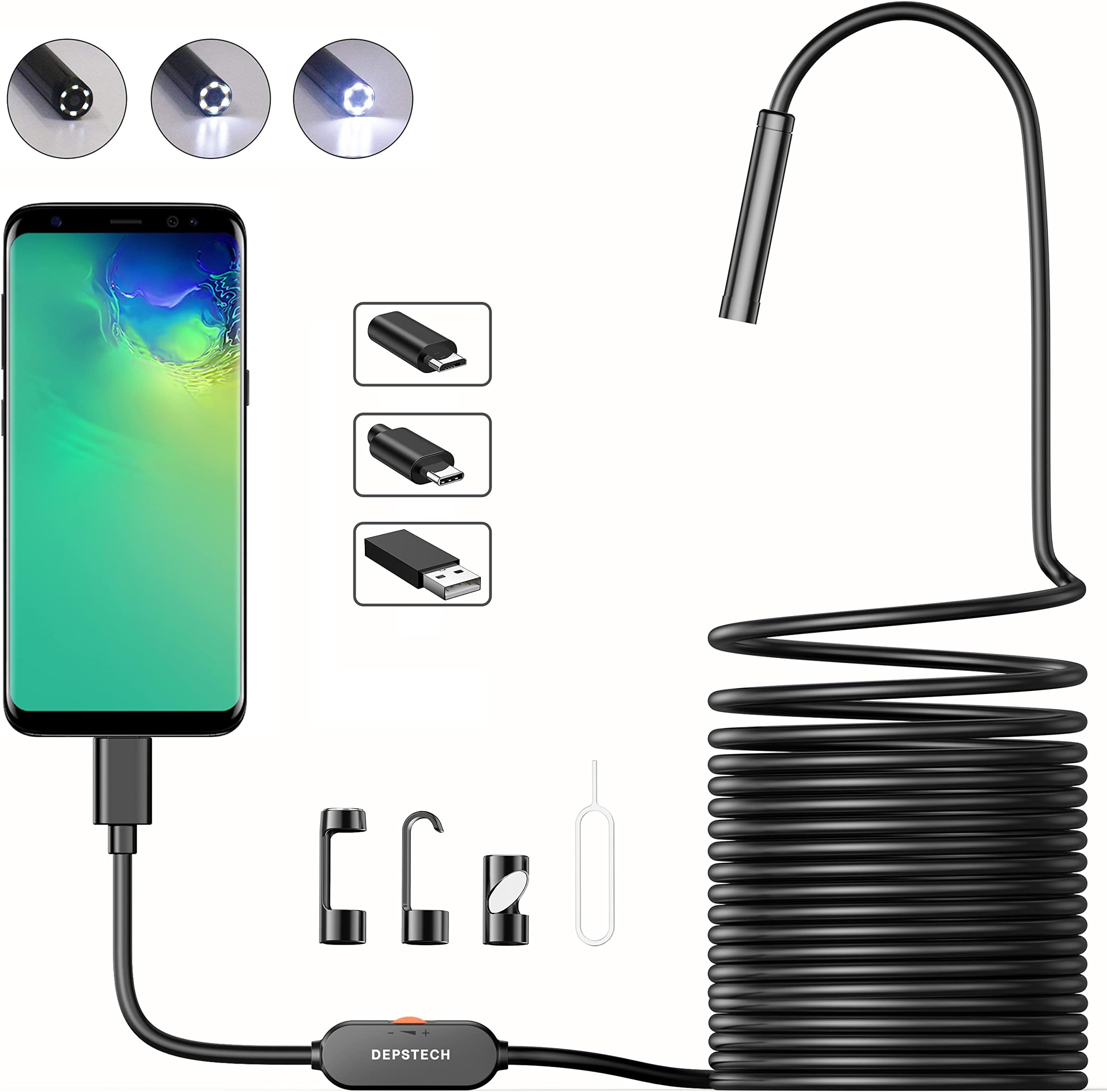 DEPSTECH Endoscopio USB 720P Telecamere di Ispezione IP67 Impermeabile ...