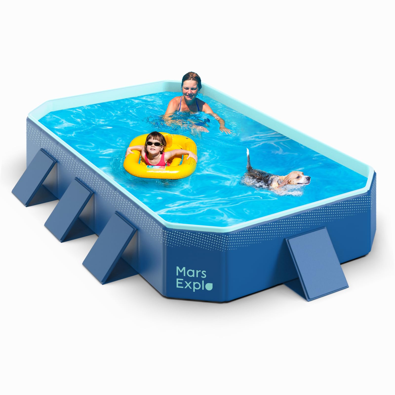 Foldable Non-Inflatable Swimming Pool,Portable Kiddie Pool for Kid and ...