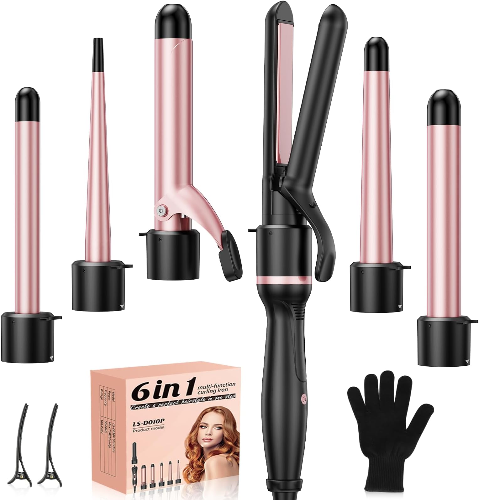 Amazon.com: Ufree 5 in 1 Curling Iron with Interchangeable Ceramic ...