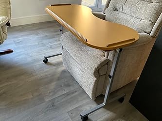 NRS Healthcare Adjustable Curved Over Bed/Chair Table M99394 with ...