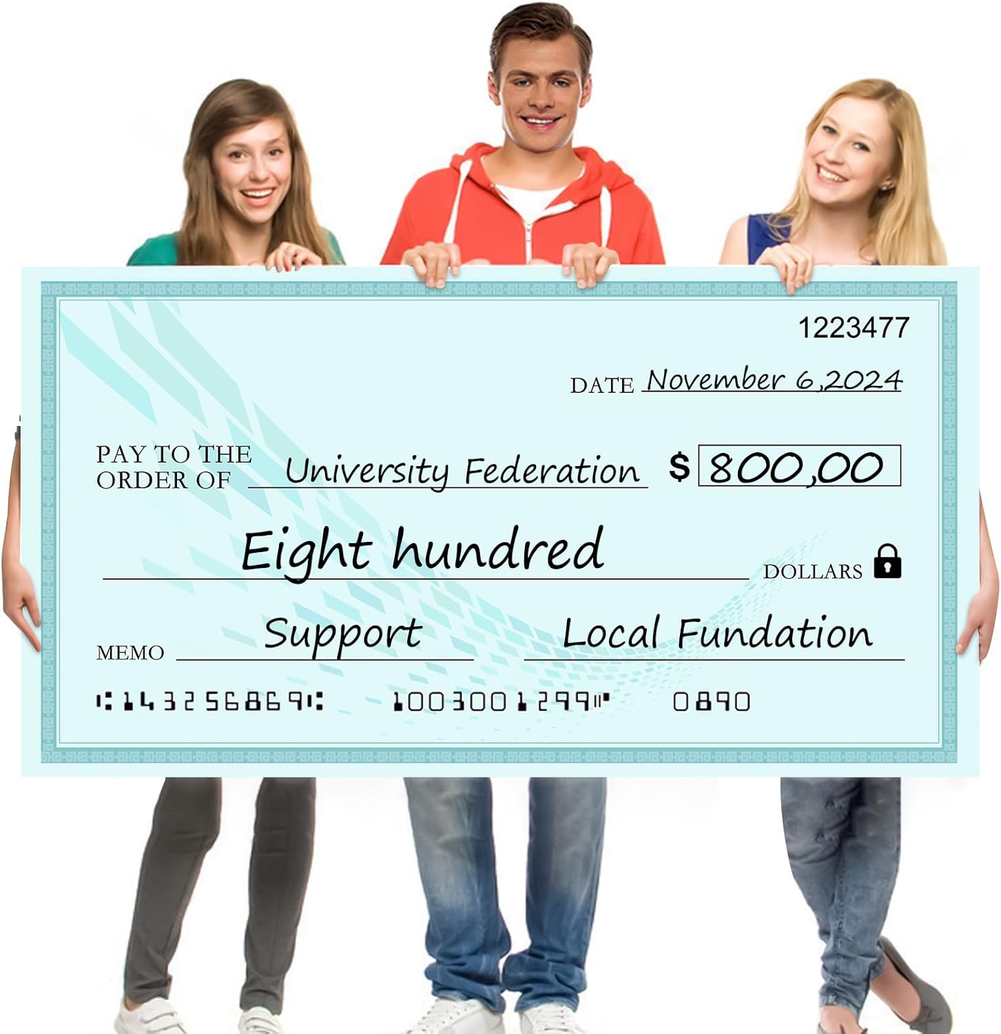 Amazon.com : Oversized Giant Checks, 30 x 16 Dry Erase Big Check for ...