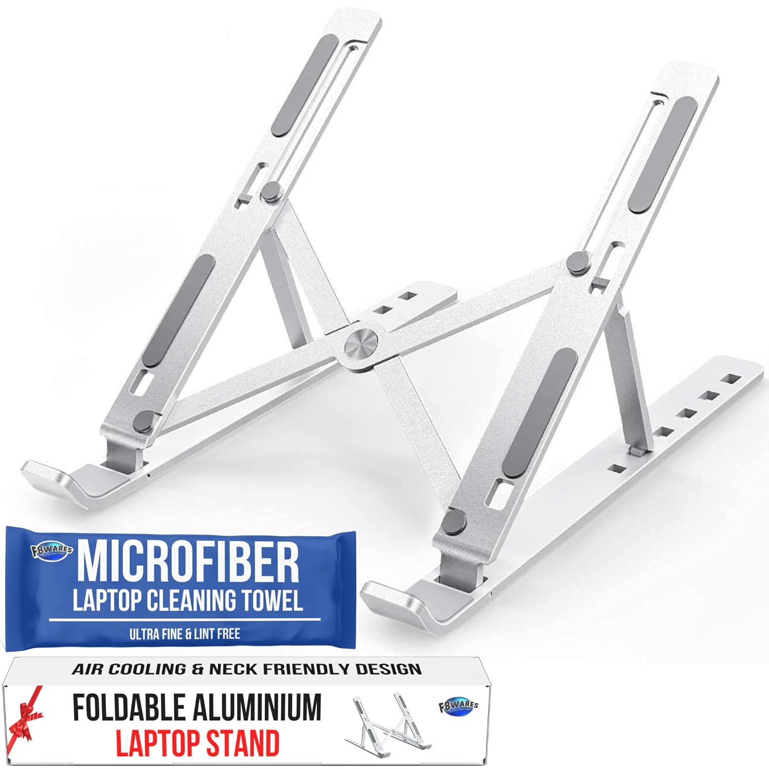 F8WARES Heavy Quality Foldable Aluminium Laptop Stand | Adjustable ...