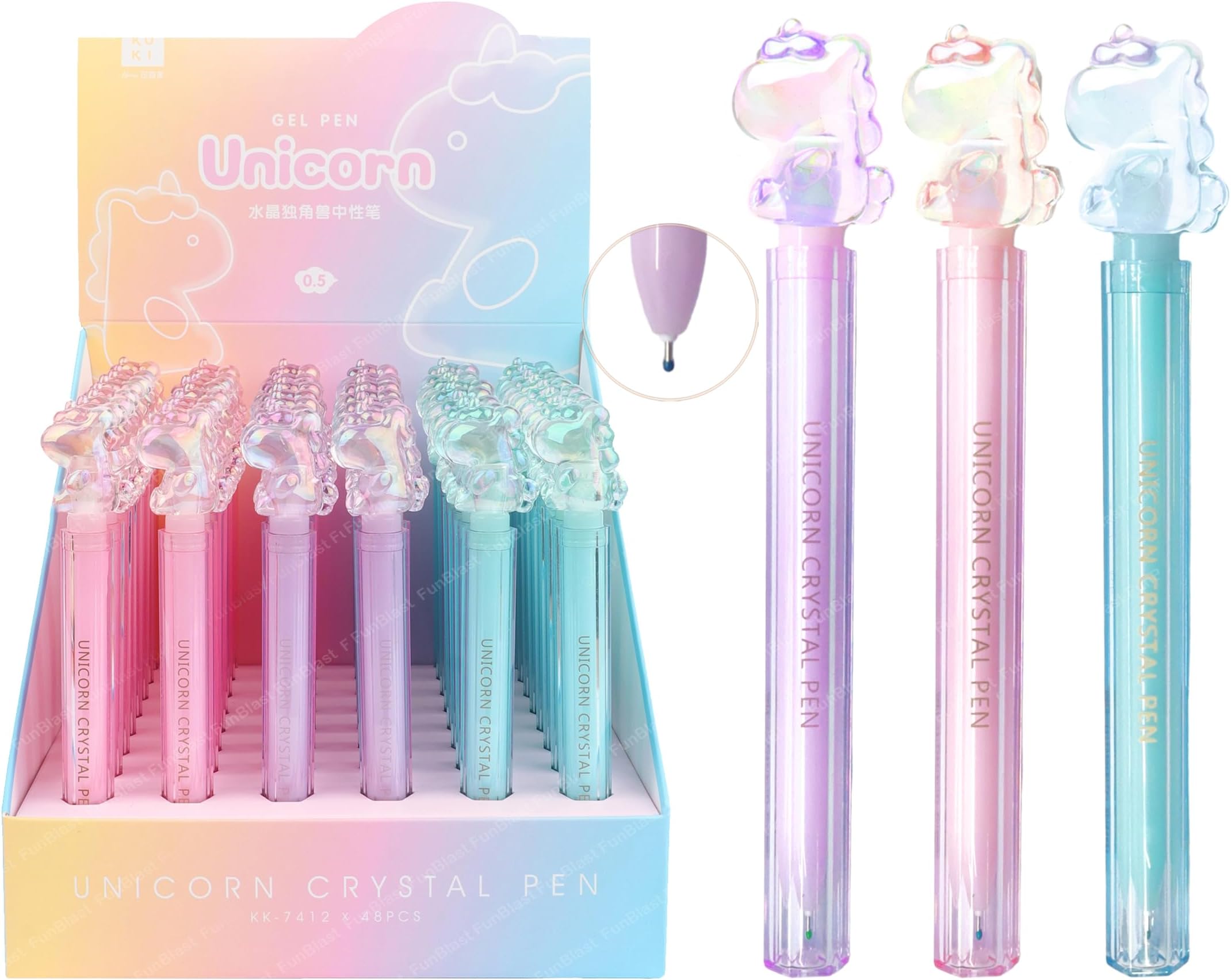 FunBlast Crystal Gel Pen - Pack of 3 Pcs Gel Pens for Writing ...