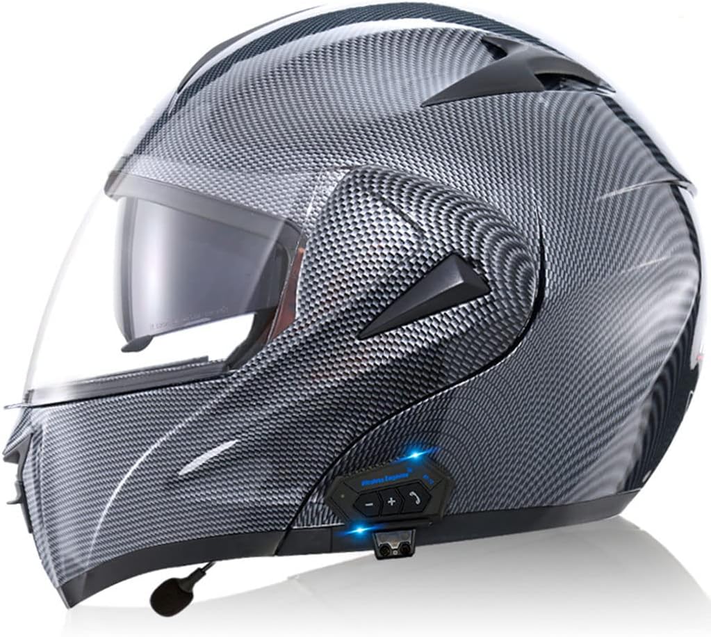 Amazon.com: Motorcycle Helmet with Bluetooth, Modular Full Face Helmet ...