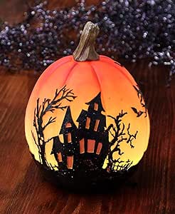 Amazon.com: The Lakeside Collection Lighted Halloween Pumpkin - Color ...