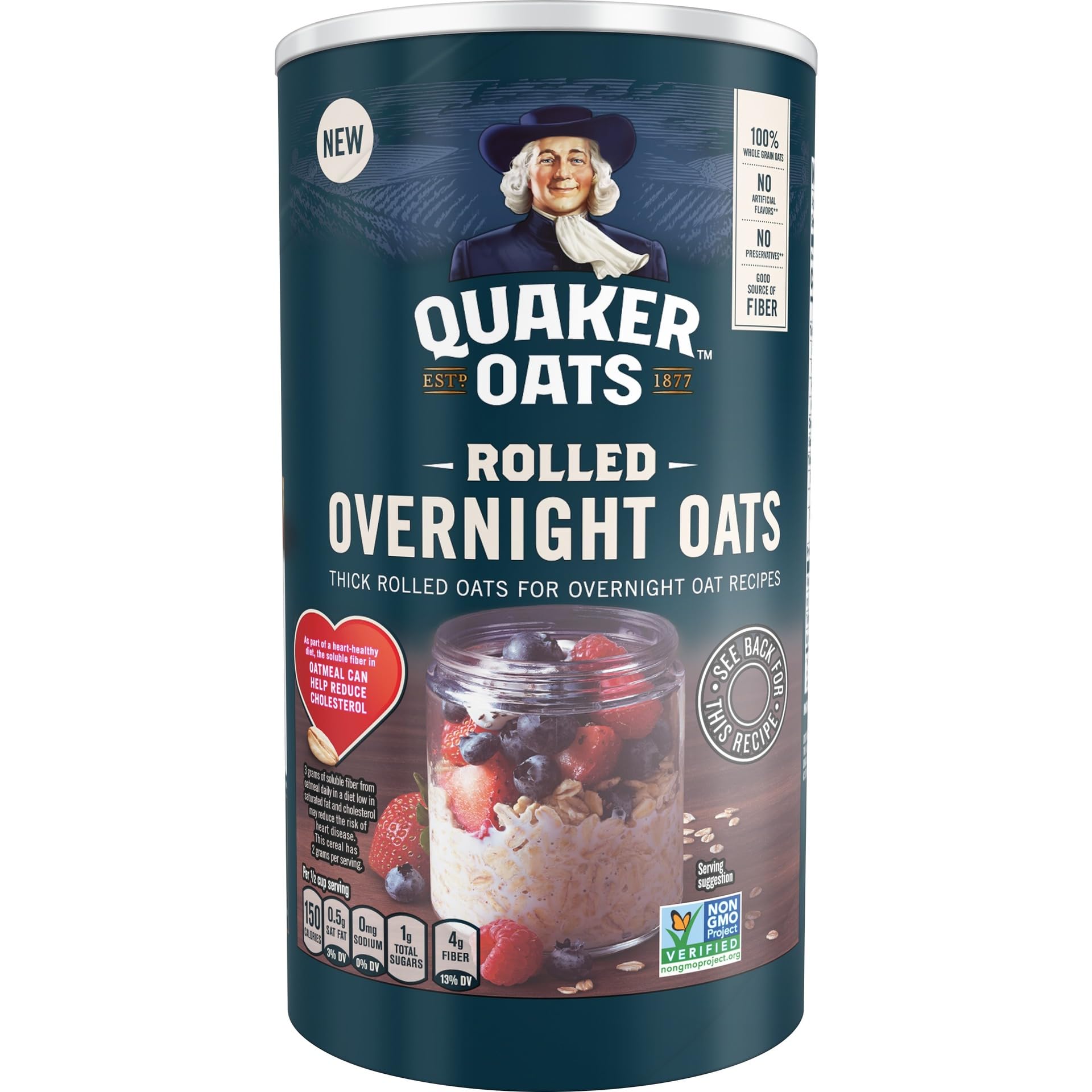 Amazon.com: Rolled Overnight Oats, Oatmeal, 19 oz (Pack of 2) : Grocery ...