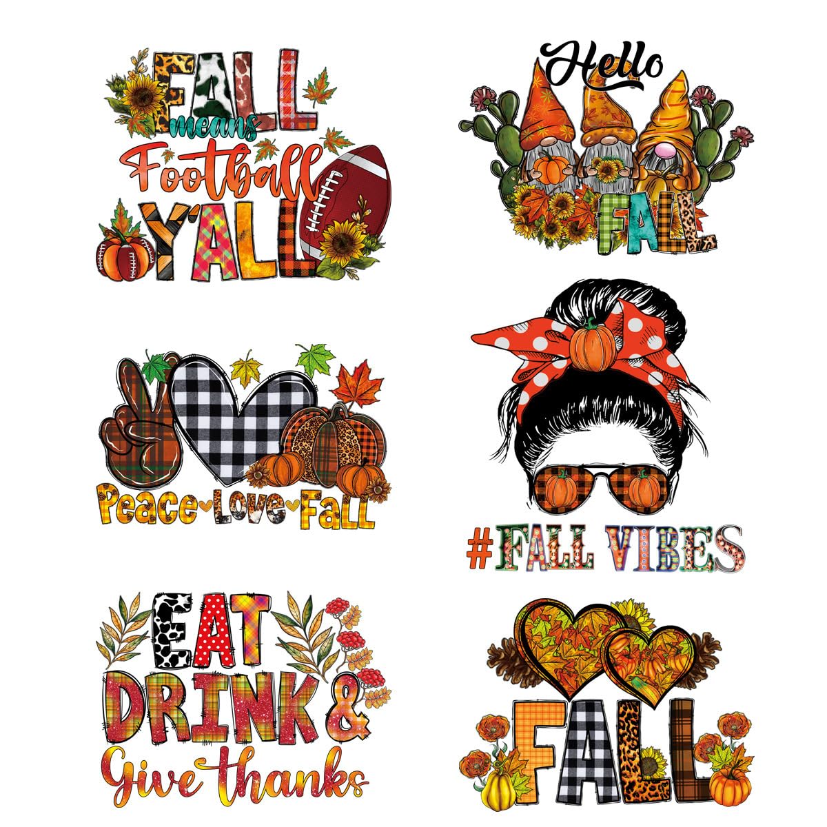 Amazon.com: Fall Iron on Transfers Patches for T-Shirt Autumn Heat ...