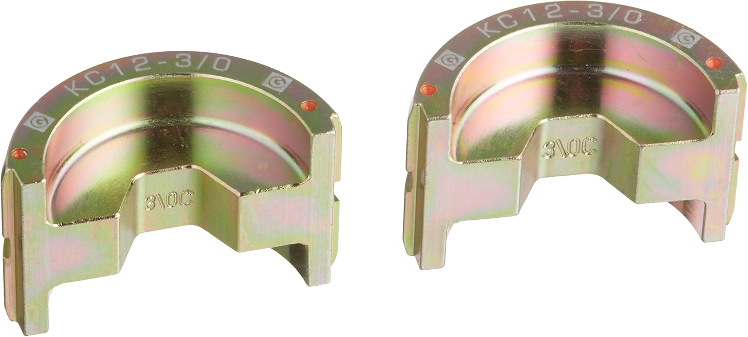 Greenlee KC12-3/0 Crimping Die for Greenlee 12-Ton Tools, Copper, 3/0 ...