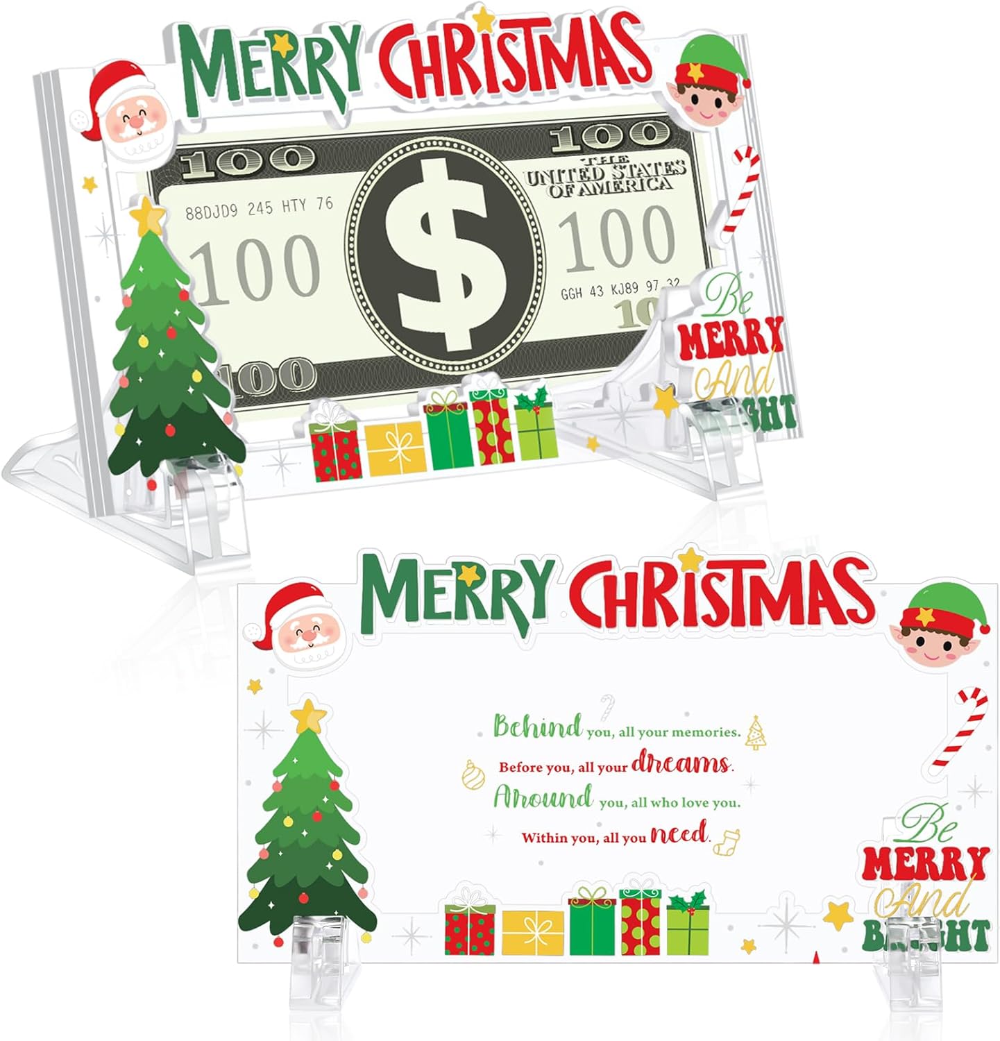 Amazon.com: CroBlissful Christmas Money Holders for Cash Acrylic ...