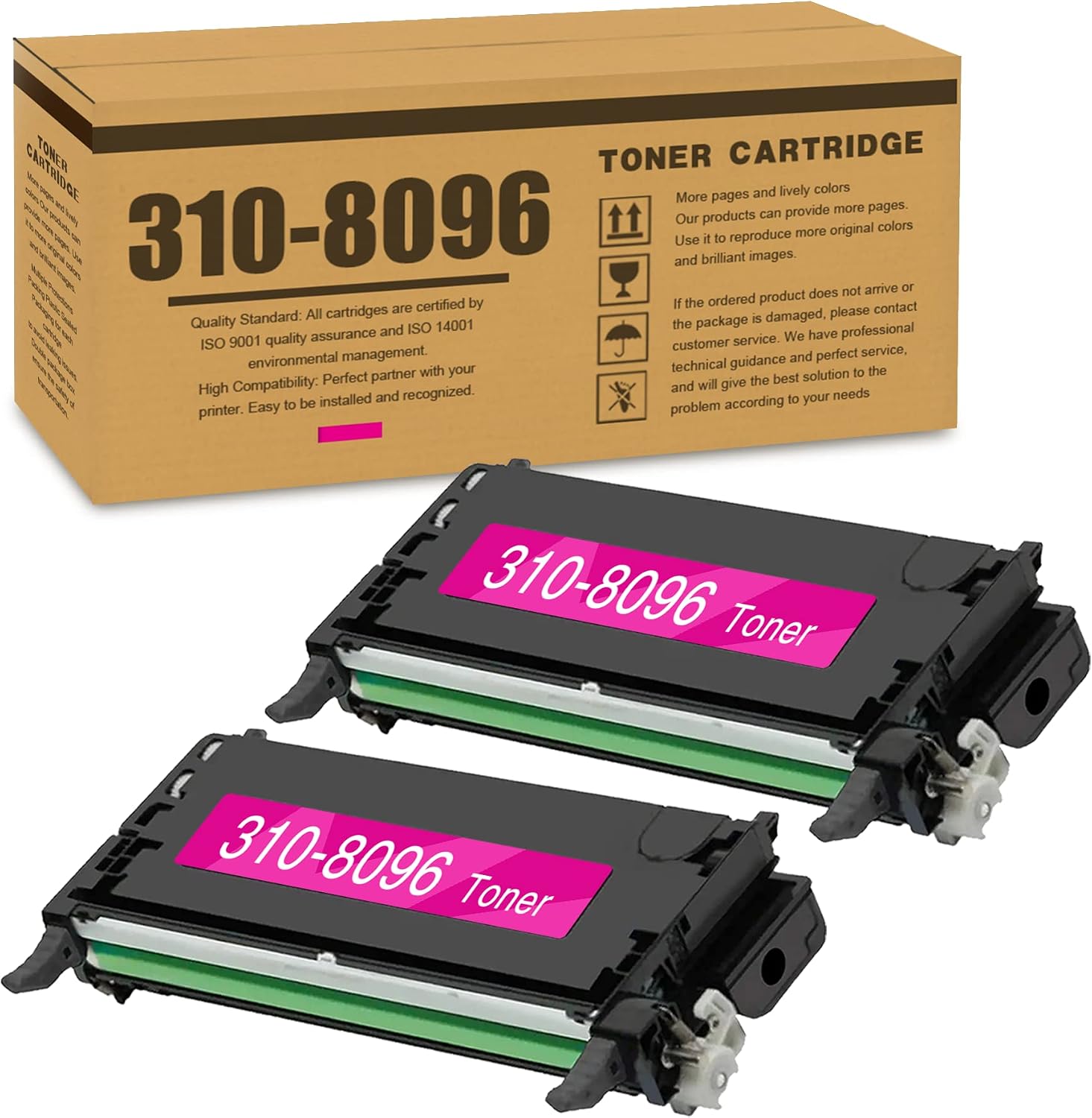 Amazon.com: 2-Pack RF013 310-8096 Magenta Toner Cartridge Replacement ...