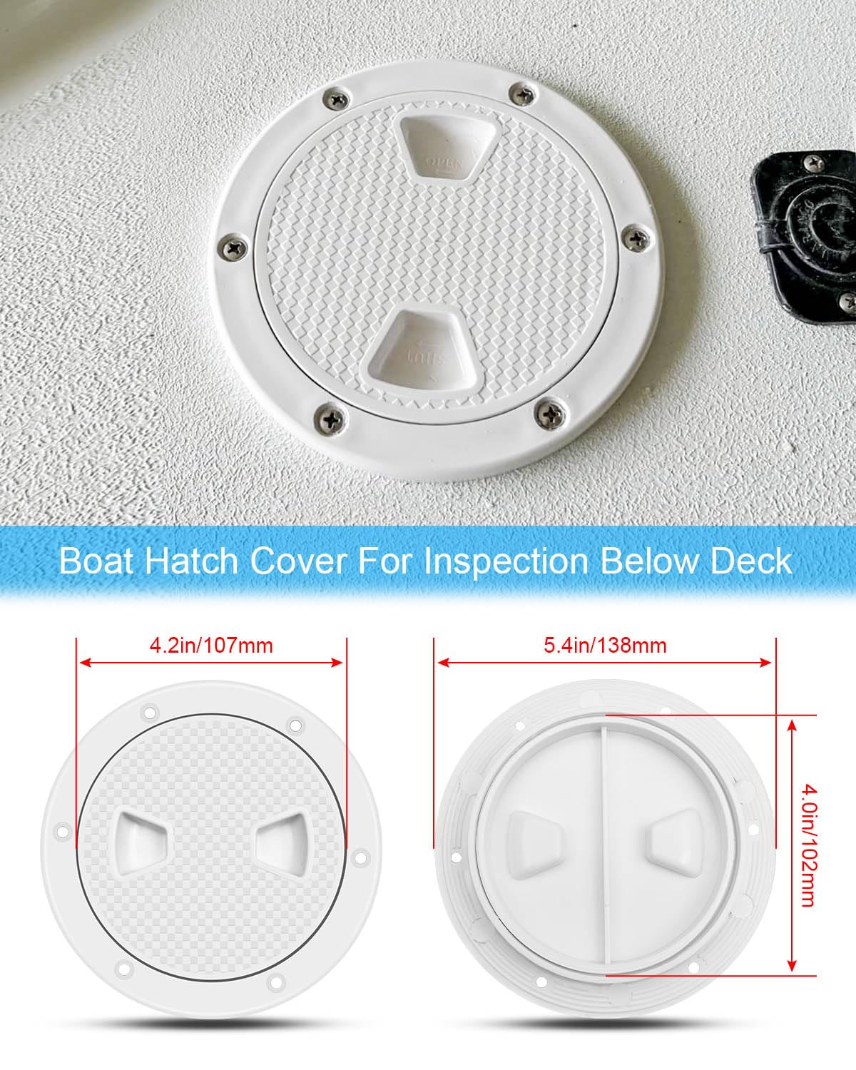 Snapklik.com : Round Boat Hatch Cover 4” Used For Inspection Hatch Cap