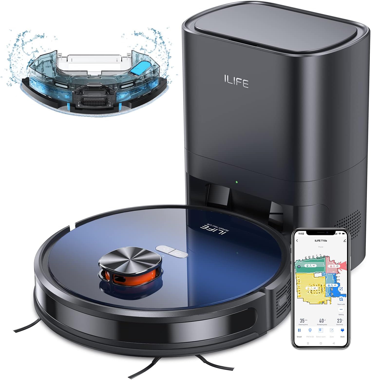 ECOVACS DEEBOT U2 PRO 2-in-1 Robotic Vacuum Cleaner with Mopping ...