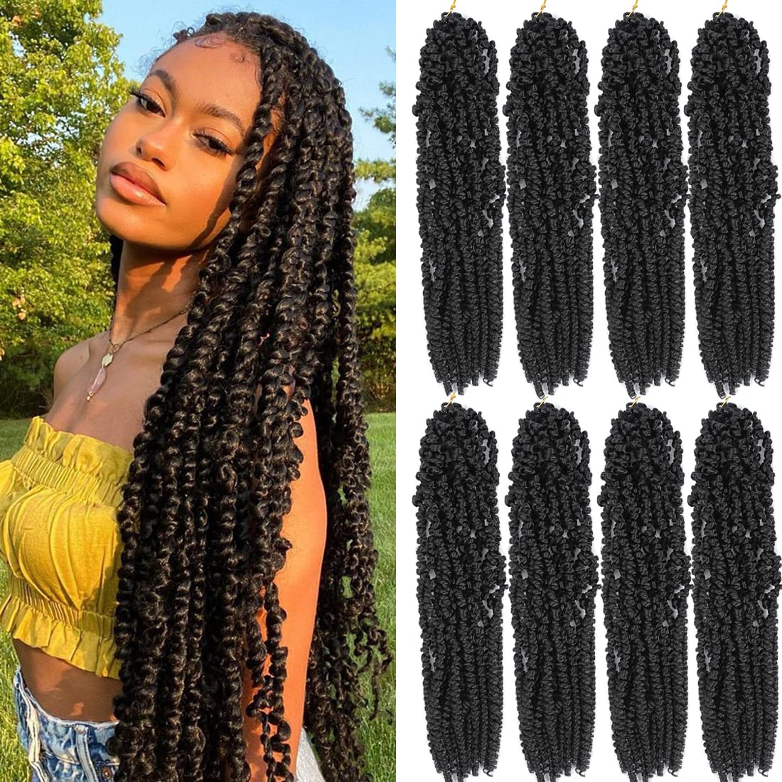 Buy Bestlove 8 Packs pre twisted pre looped passion twist Crochet Hair ...