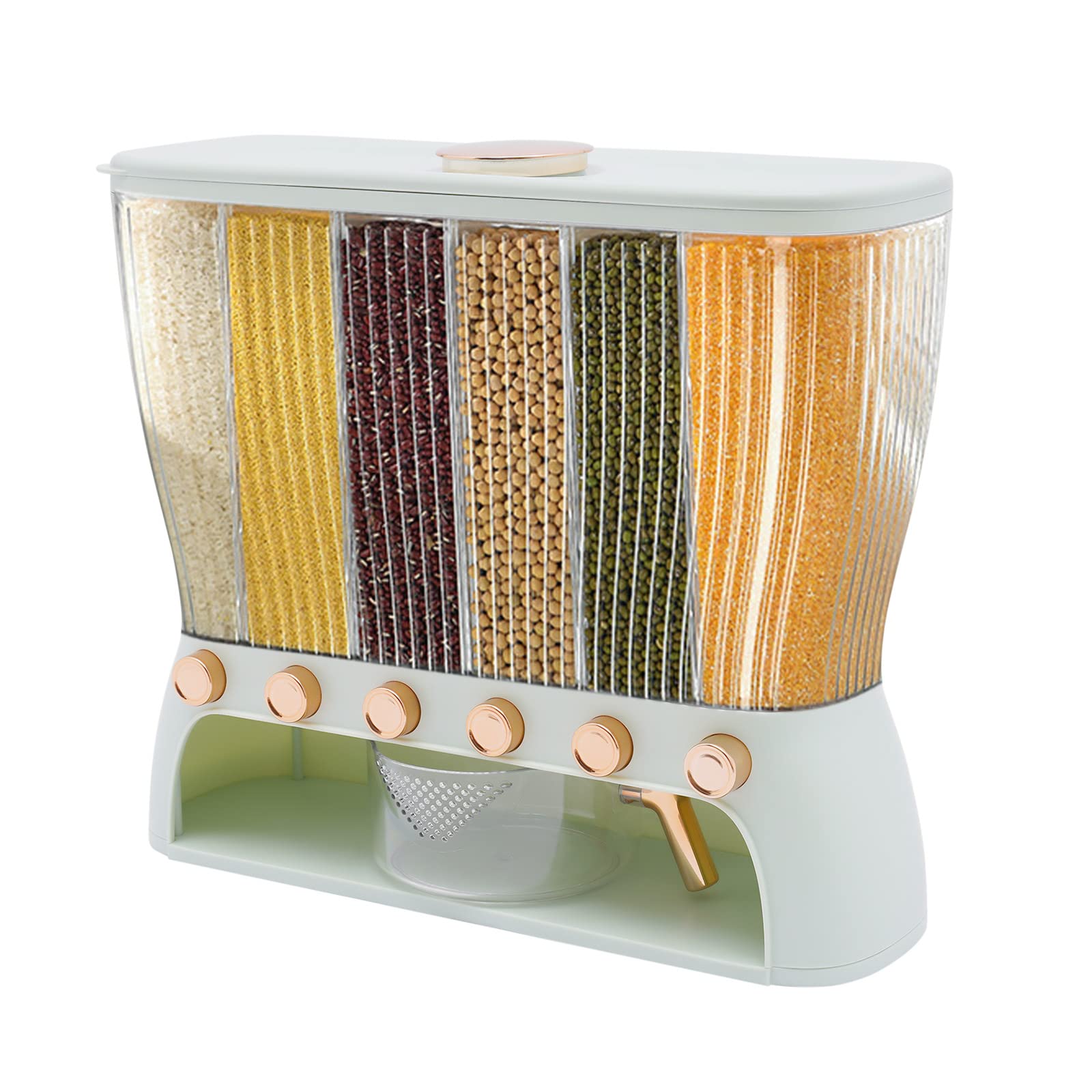 Amazon.com: LOYALHEARTDY Multigrain Tank, 6 Grid Rice Storage Dry Food ...