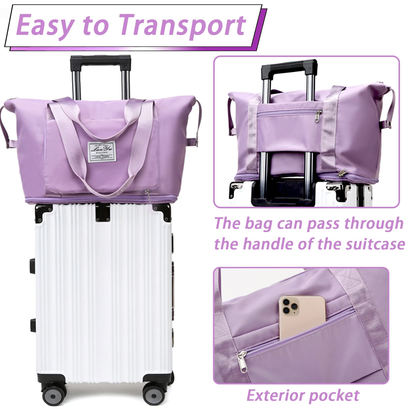 Snapklik.com : Travel Bag For Women Expandable Weekender Overnight Bag ...