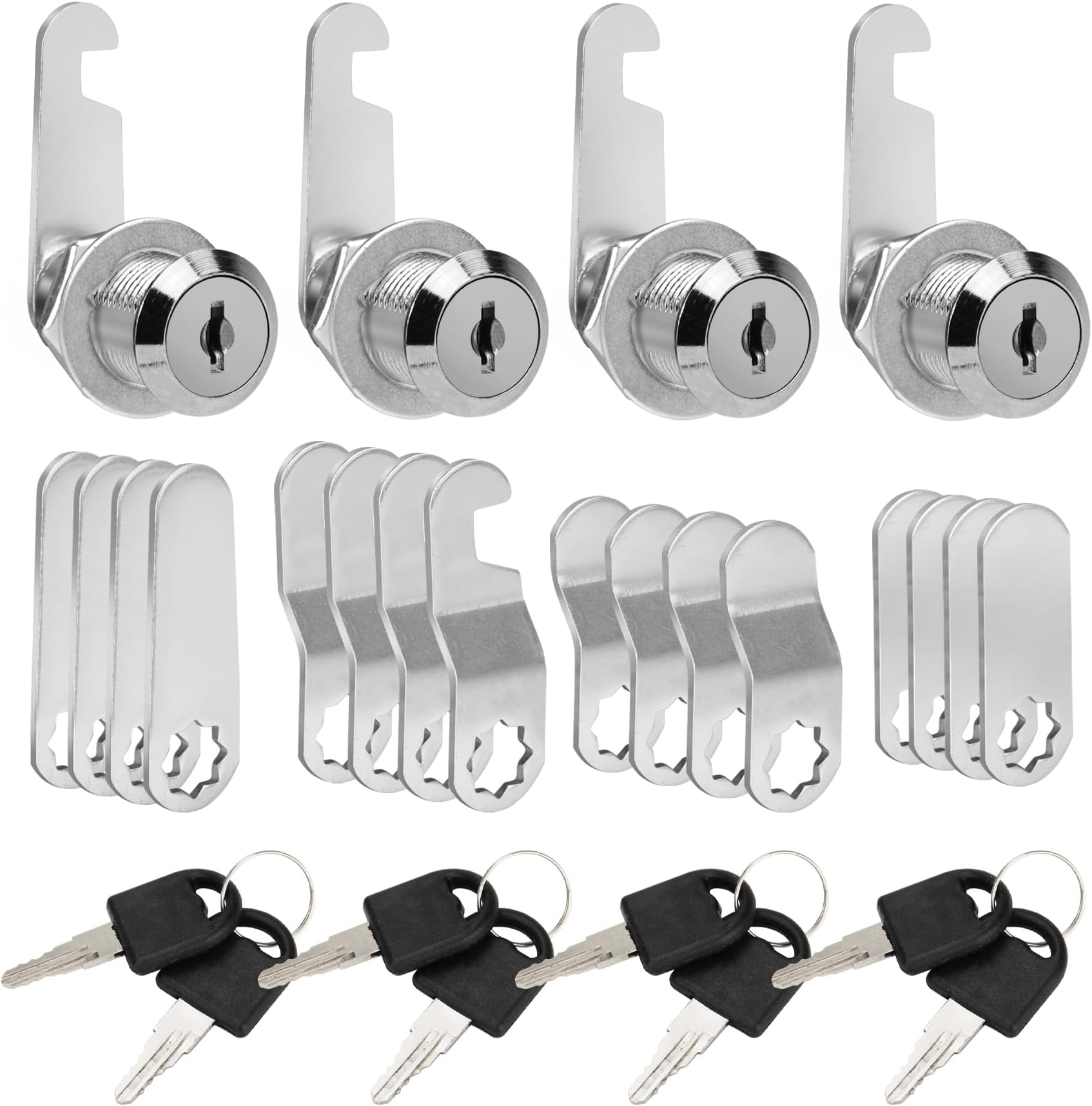 Domiella 4-Pack Cabinet Locks with Keys, 1-1/8'' Cam Locks Keyed Alike ...