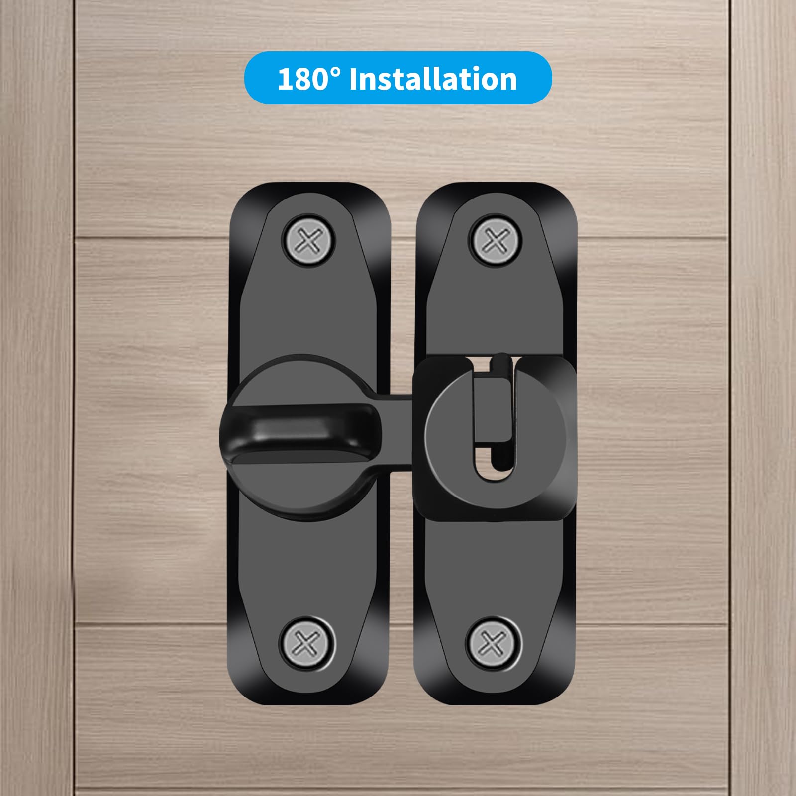 Snapklik.com : Door Latch Black Heavy Duty Bar Gate Latches Safety Door ...