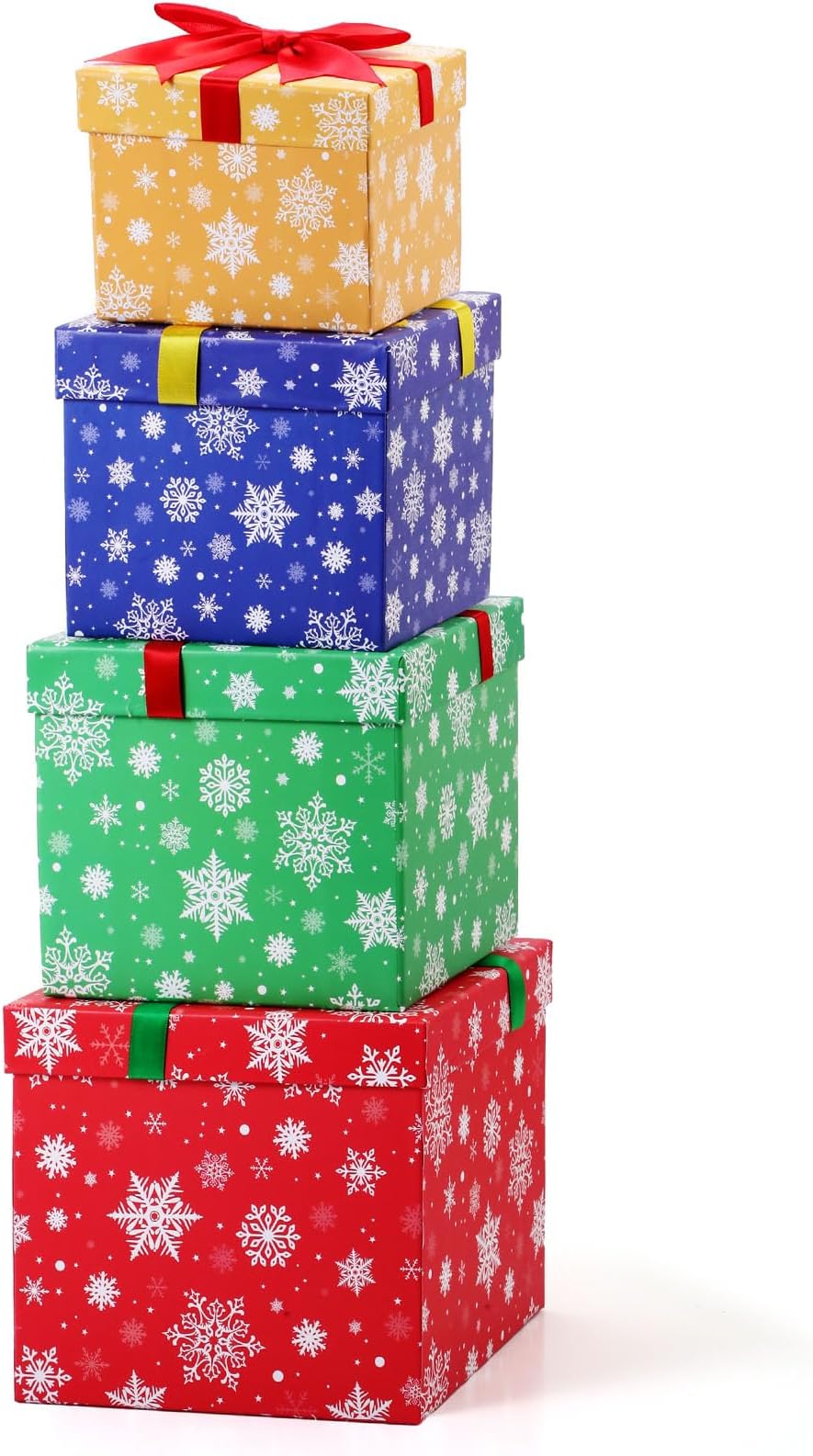 Amazon.com: TaoBary 4 Pcs Snowflake Nesting Gift Boxes Hard Winter ...