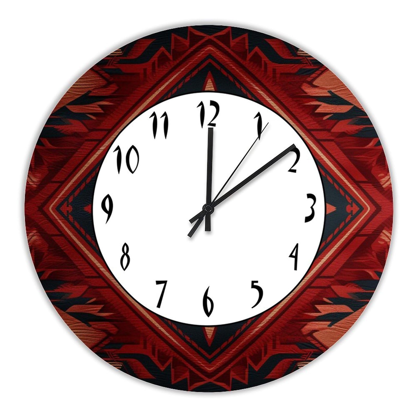 Amazon.com: JuneLucky Funny Farmhouse Round Wooden Clock 12in ...