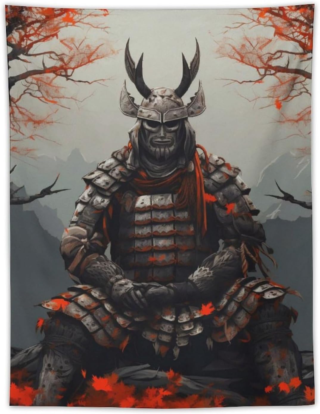 Amazon.com: josnmre Samurai Autumn Japanese Tapestry Wall Hanging for ...