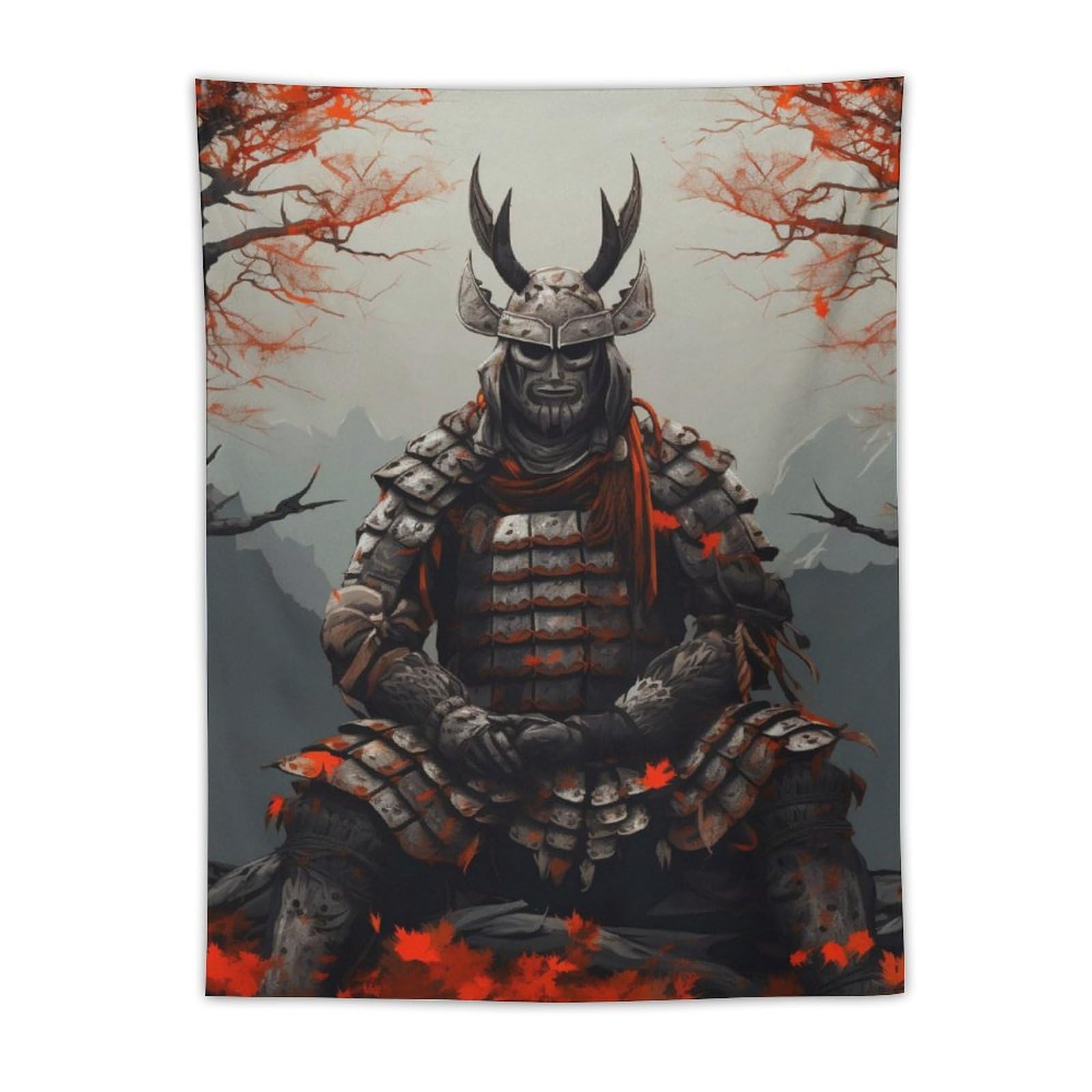 Amazon.com: josnmre Samurai Autumn Japanese Tapestry Wall Hanging for ...