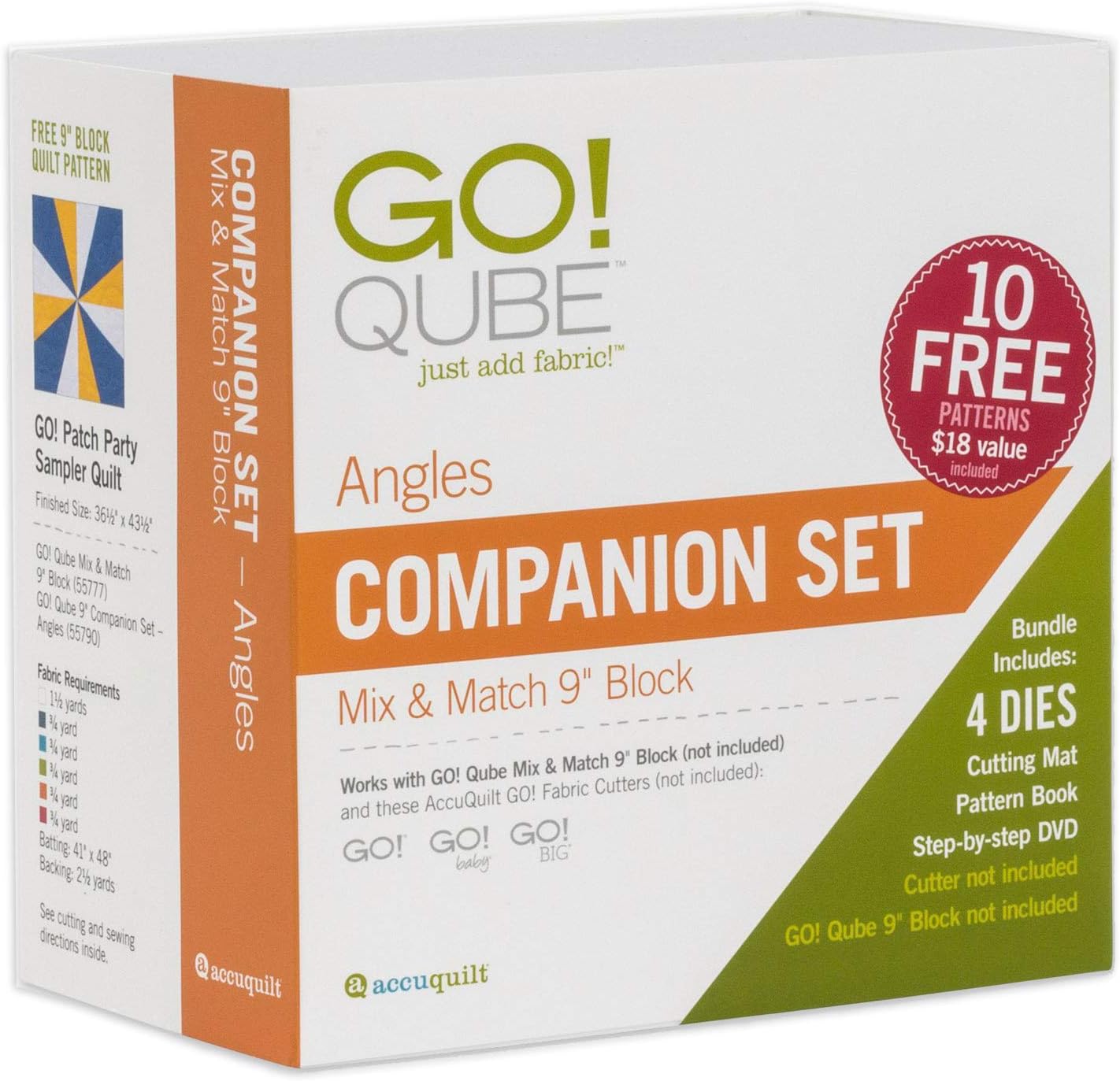Amazon.com: Accuquilt GO! Qube 9" Companion Set-Angles