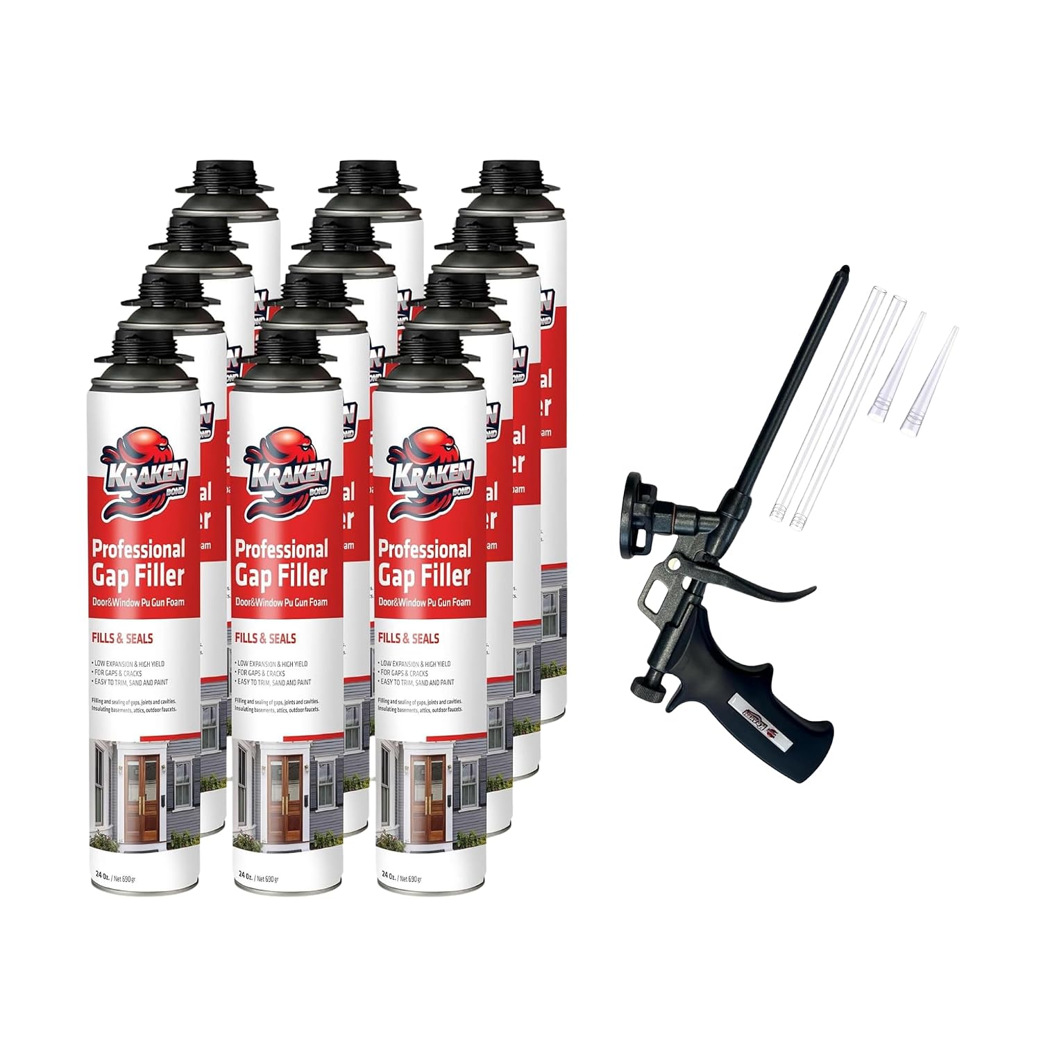 Kraken Bond Window & Door Expanding Foam Sealant - (12x24oz ...