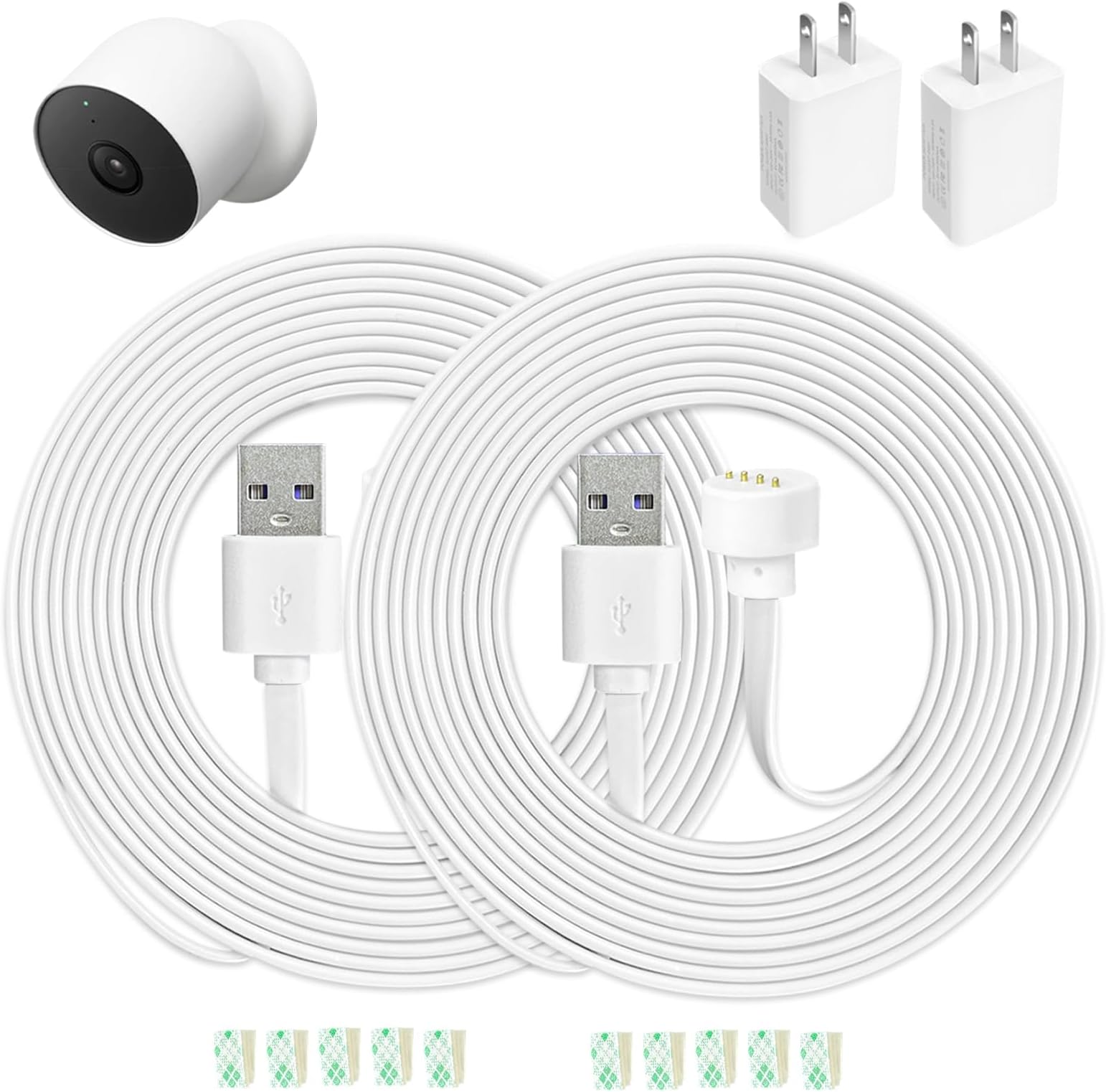 Amazon.com: JJMASEE 26FT 2 Pack Power Adapter and Cable for Google Nest ...