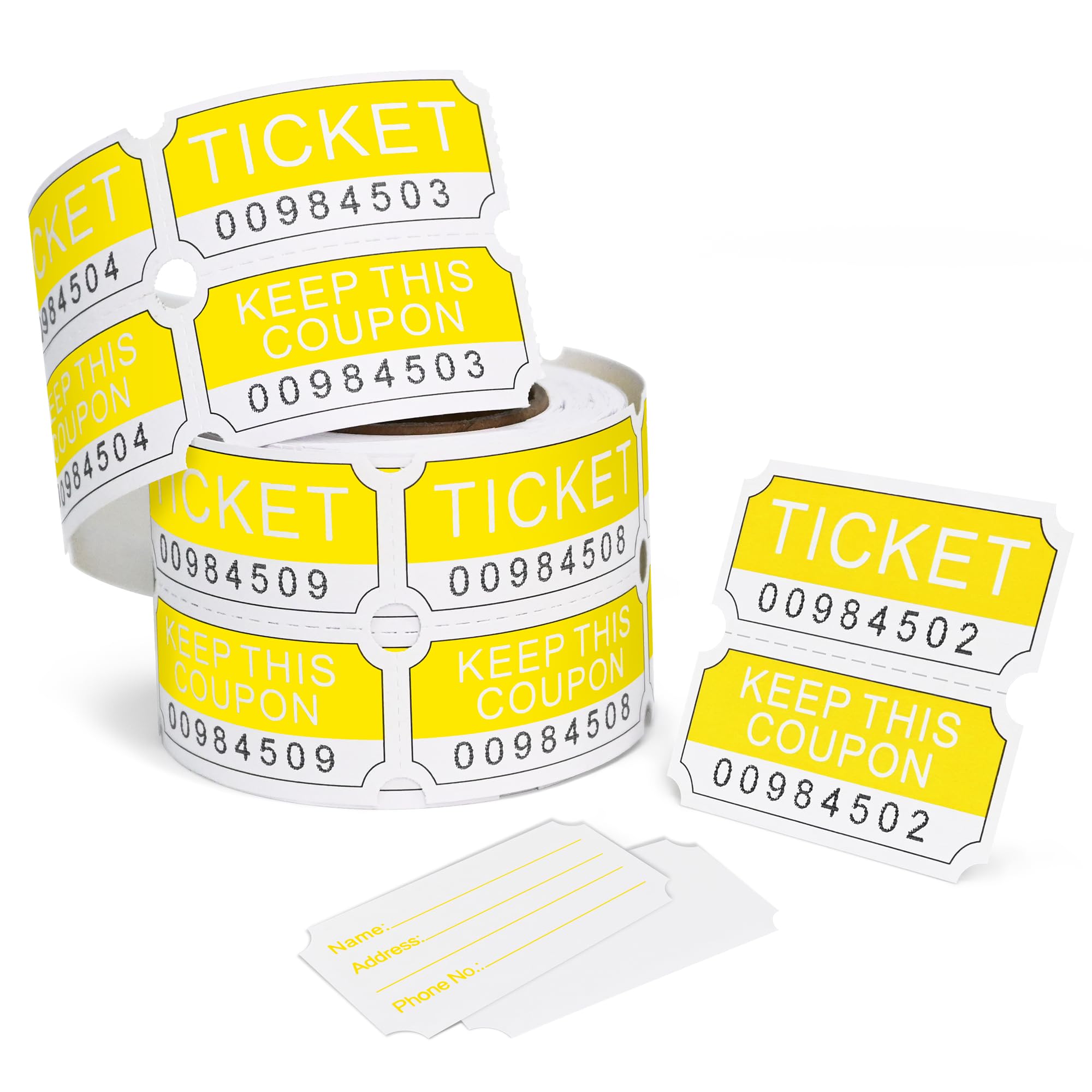 Snapklik.com : L LIKED 250 Raffle Tickets Rolls,Yellow