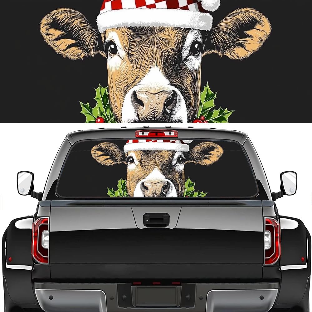 Amazon.com - FOCCAFB Interesting Cow Rear Window Decals for Trucks ...