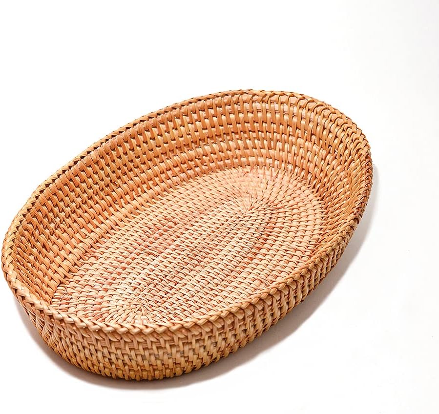 Amazon.com: ANRUIDE Wicker Bread Baskets,Handwoven Storage Basket Bin ...