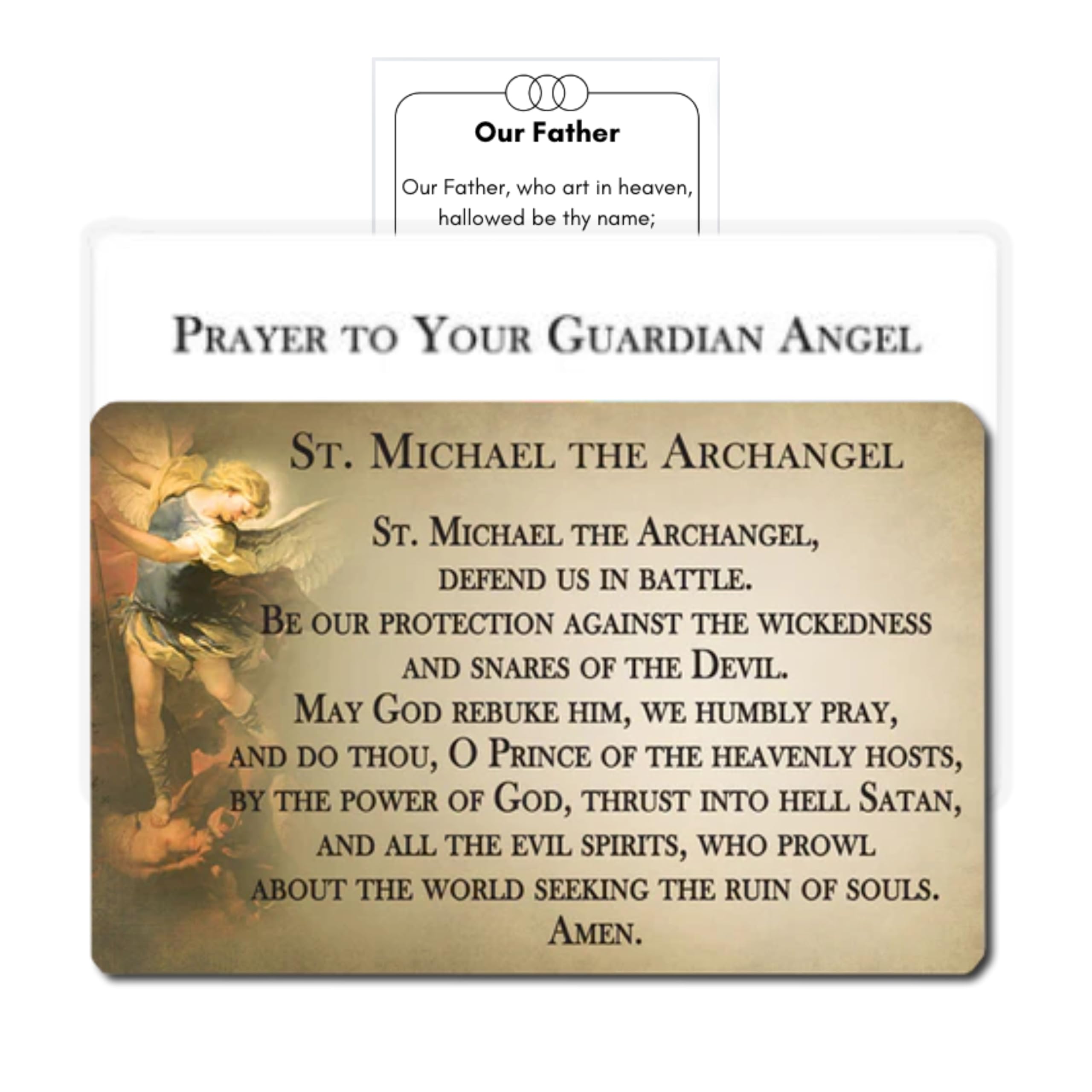 Buy St. Michael Prayer Card with Guardian Angel Prayer on the Reverse ...