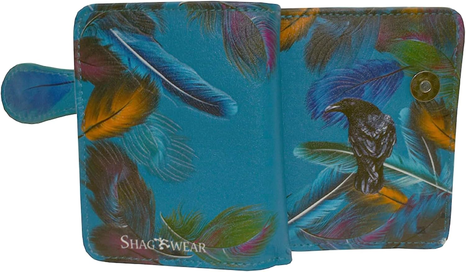 Amazon.com: Shag Wear Raven Feather Small Animal Wallet for Women and ...