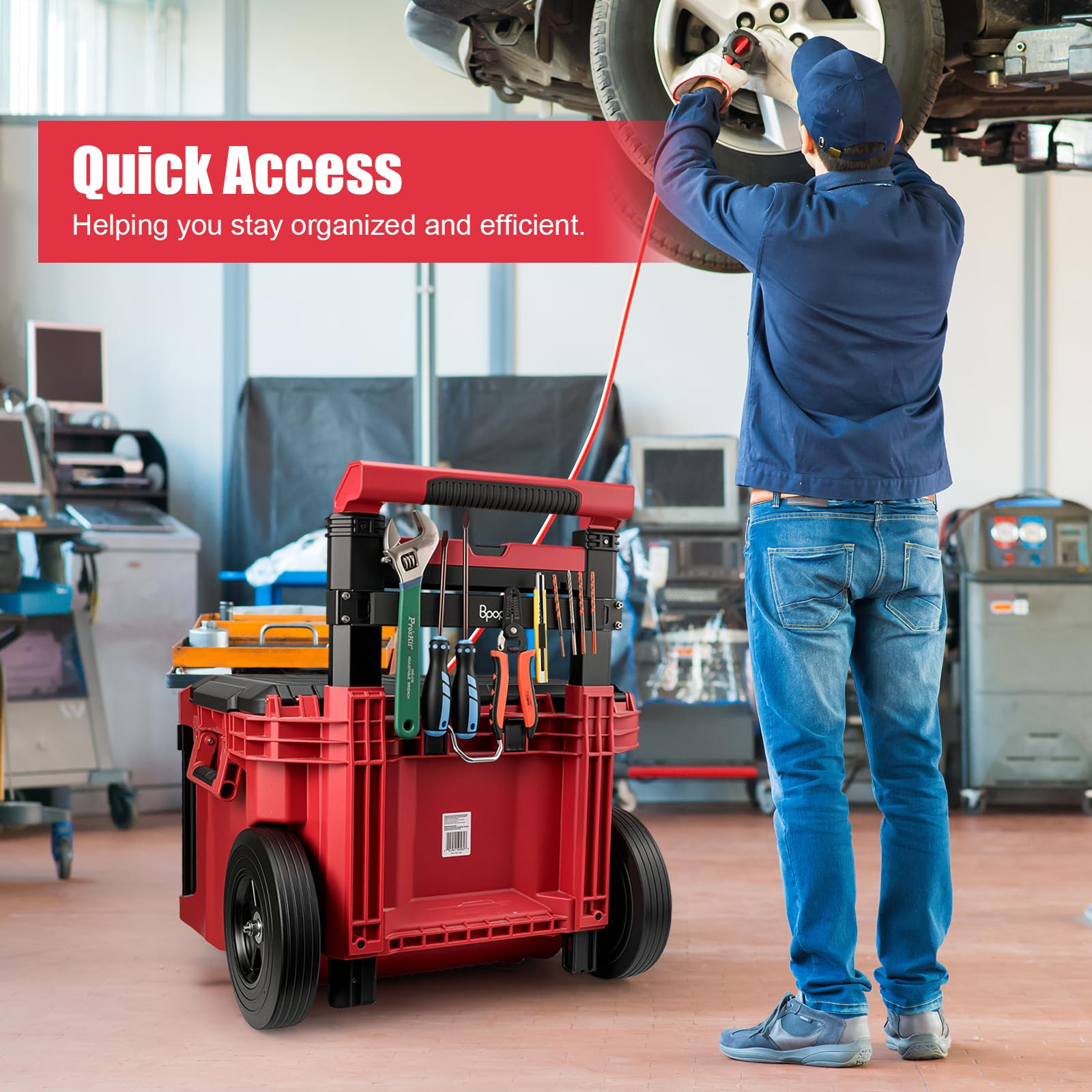 Snapklik.com : Magnetic Bar Mount Fit For Milwaukee Packout Rolling Toolbox