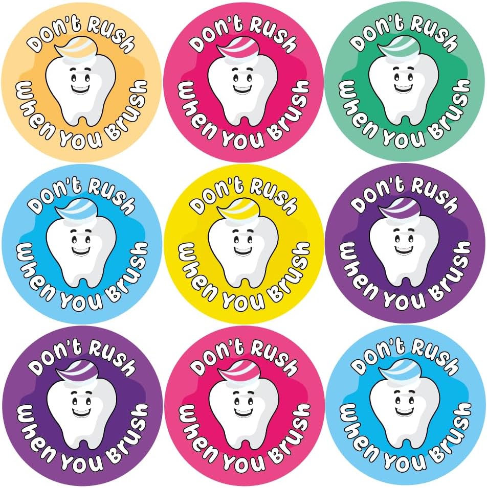 MyClassroom 144 Don't Rush When You Brush Dental Reward Stickers ...