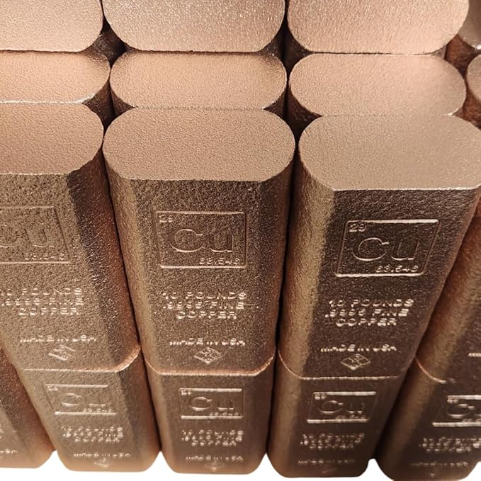 Amazon.com: 10 LB .999 Fine Copper Bullion Bar – Elemental Design ...