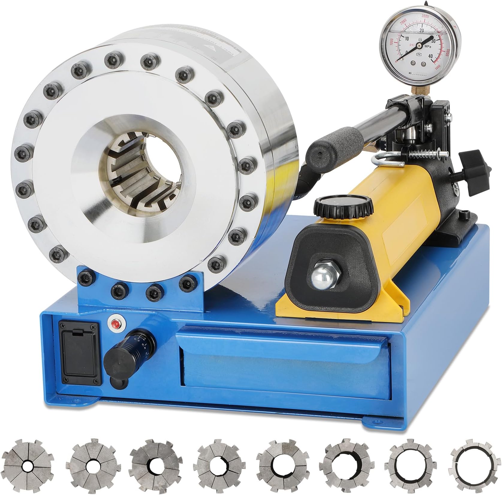 Hydraulic hose crimper with 8 dies, hydraulic line crimping tool for ...