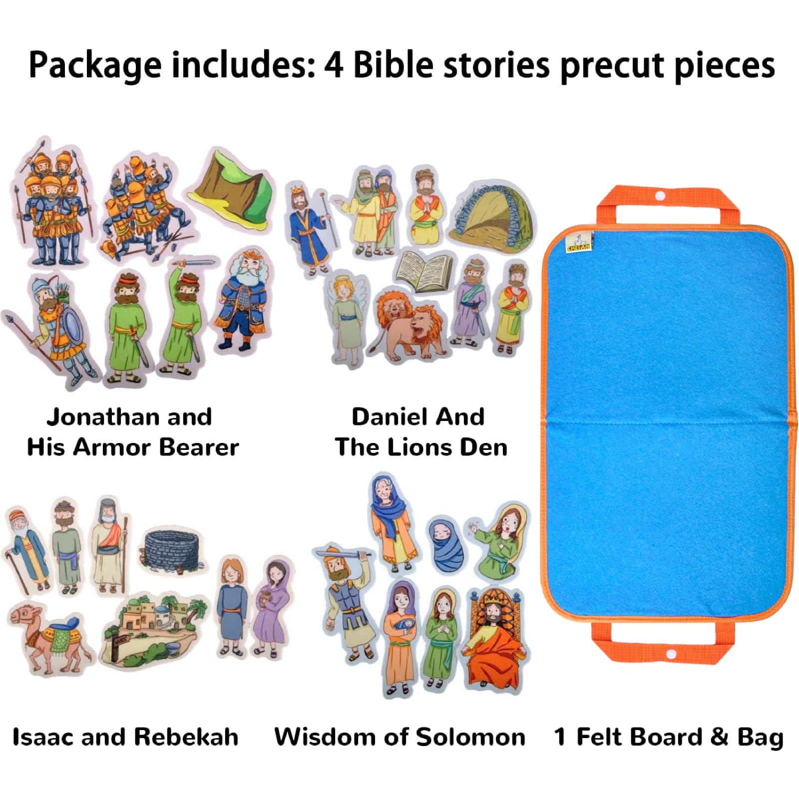 Snapklik.com : 4 Pack Felt Board Bible Stories Set, Flannel Board ...
