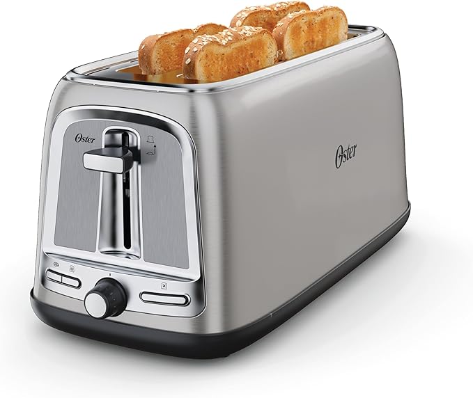 Oster 4-Slice Long Slot Toaster with Advanced Toast Technology ...