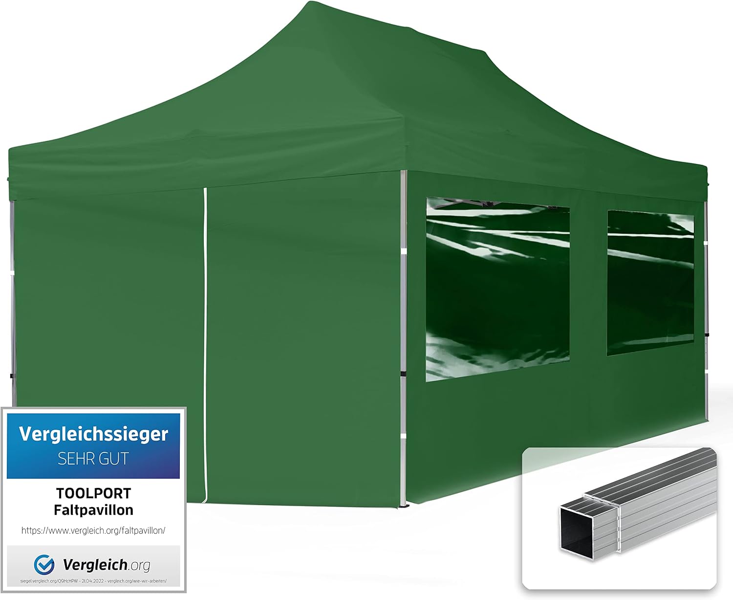 TOOLPORT Tente Pliante 3x6 m - 4 côtés Aluminium Barnum Chapiteau ...